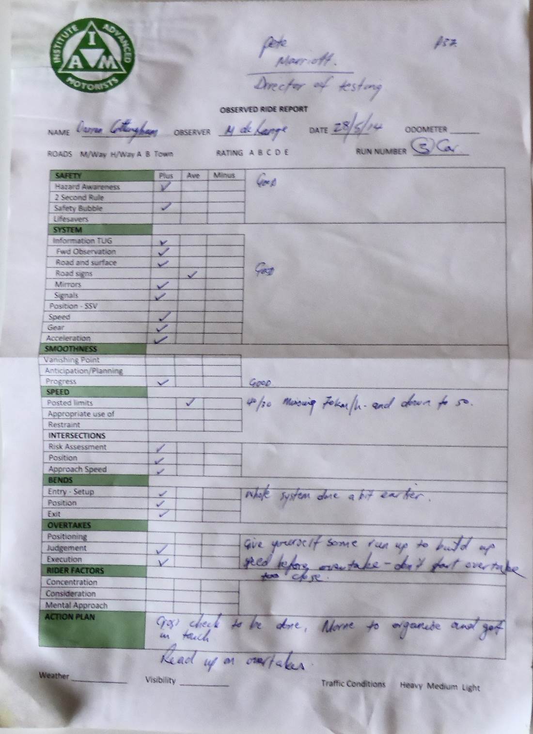 14 tips for passing your advanced driving test