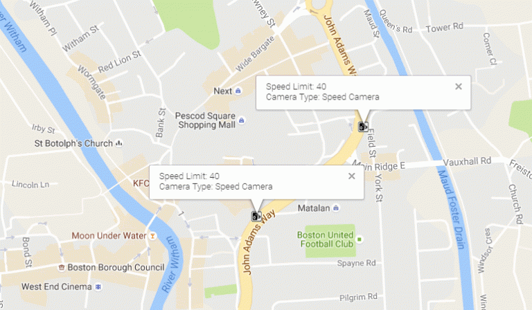 Speed camera locations in the UK